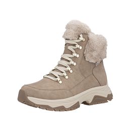 Schnürstiefelette Rieker "Rieker Stiefelette Glattleder", Damen, Gr. 37, camel, Glattleder, Schuhe Schnürstiefelette