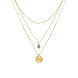 Elli Premium Kette 'Layer' Damen Gr&ouml;&szlig;e 40 hellblau / gold