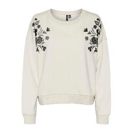 V&eacute;ro Moda Vero Moda Sweatshirt 'VMHELEN TRINA' Damen Gr&ouml;&szlig;e XS beige / schwarz