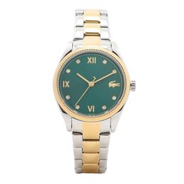 Lacoste Uhr 'Parisienne' Damen Gr&ouml;&szlig;e One Size gold / dunkelgr&uuml;n / silber / transparent