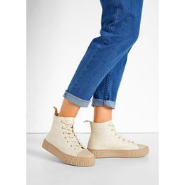 bonprix High-Top-Sneaker mit Plateau-Sohle, beige, Vegan