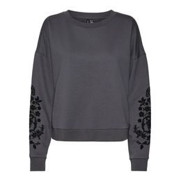 V&eacute;ro Moda Vero Moda Sweatshirt 'VMHELEN TRINA' Damen Gr&ouml;&szlig;e S dunkelgrau / schwarz