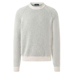 Maerz Muenchen Wollpullover in Wei&szlig;/ Blau - 63% | Gr&ouml;&szlig;e 54 | Herren-plussize