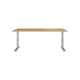 Germania Schreibtisch ''Mailand'' in Hellbraun/ Silber - (B)180 x (H)91 x (T)80 cm - 57% | Tische
