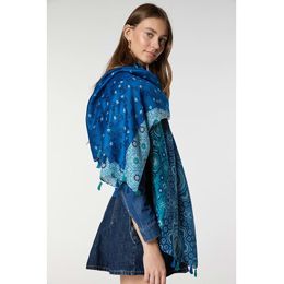 Lucky Bees Schal in Blau/ T&uuml;rkis - (L)180 x (B)80 cm - 56% | Damen-schals-tuecher