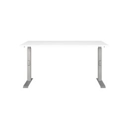 Germania Schreibtisch ''Mailand'' in Weiß/ Silber - (B)140 x (H)91 x (T)80 cm - 51% | Tische