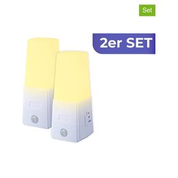 Wenko 2er-Set: LED-Nachtleuchten in Weiß - (H)12,5 cm - 40% | Tischleuchten