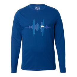 Forsberg Sweatshirt 'Longsleeve mit Audiowelle' male Blue size M