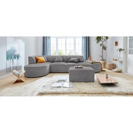 OTTO home Ecksofa &raquo;Alesund L-Form&laquo; bestehend aus Modulen, auch einzeln erh&auml;ltllich, miteinander verbunden grau Cord (100% Polyester);Filzoptik (100% 