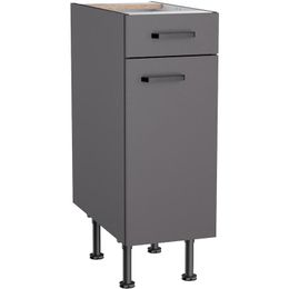 KOCHSTATION Unterschrank &raquo;KS-Paula&laquo; 30 cm breit, 87 cm hoch, mit 1 Schubkasten, 1 T&uuml;r, 1 Einlegeboden anthrazit/anthrazit anthrazit