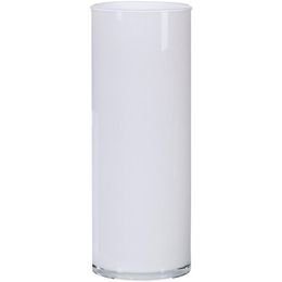 CREATIV HOME Tischvase &raquo;Blumenvase aus Glas&laquo; zylindrische Form, H&ouml;he ca. 40 cm wei&szlig;