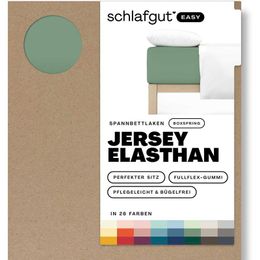 Schlafgut Spannbettlaken &raquo;EASY Jersey Elasthan Boxspring&laquo; MADE IN GREEN by OEKO-TEX gr&uuml;n Jersey, Obermaterial: 95% Baumwolle, 5% Elasthan