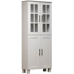 Welltime Hochschrank »Ulea« 1 Stk. tlg. Breiter Badschrank aus Massivholz - Maße (B/T/H) 70/30/170 cm Weiß lackiert