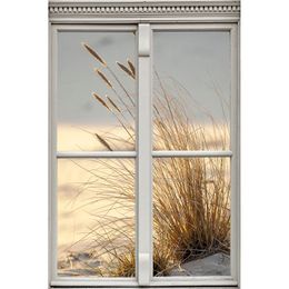 queence Wandsticker &raquo;D&uuml;ne&laquo; Wandsticker, Wandbild, selbstklebend, 3D, Fenster beige