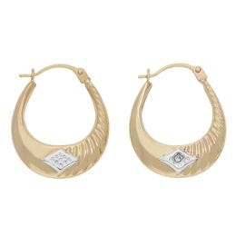 Vivance Paar Creolen &raquo;Bicolor Creolen&laquo; Gelbgold 375 diamantenbesetzte Creole aus Gelbgold