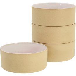 Creatable Schale &raquo;Futuro&laquo; 4 Stk. aus Steinzeug M&uuml;slischale, Salatschale, Snackschale, Dipschale, &Oslash; 14 cm sand-wei&szlig;