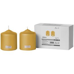 Fink Stumpenkerze &raquo;CANDLE&laquo; goldfarben &Oslash;/H: 8 cm x 10 cm