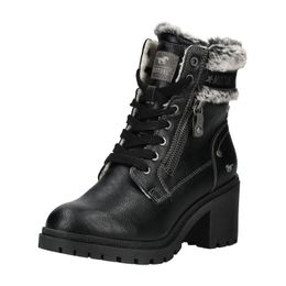 Mustang Shoes High-Heel-Stiefelette »Stiefelette Lederimitat/Textil« Schwarz 37 37 Verschluss: Schnürung
