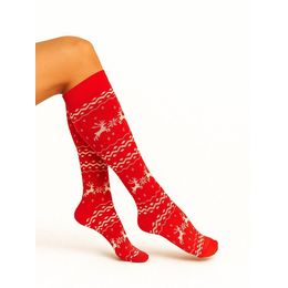 Lycille Knee High Socks female Red size 37-41