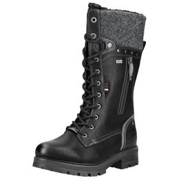Mustang Shoes Schn&uuml;rstiefel &raquo;Stiefel Lederimitat/Textil&laquo; Schwarz 45 45 Verschluss: Schn&uuml;rung