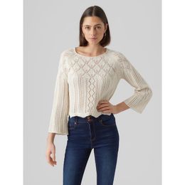 V&eacute;ro Moda Vero Moda Damen Strickpullover &raquo;VMGINGER 3/4 BOATNECK PULLOVER GA NOOS&laquo; im femininen, wundersch&ouml;nen Jacquard-Strickmuster braun XL