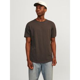 Jack & Jones Jack & Jones Herren Rundhalsshirt &raquo;JJEBASHER TEE O-NECK SS NOOS&laquo; mit Rundhalsausschnitt braun XS