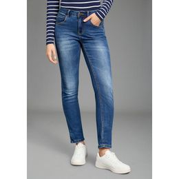 Kangaroos Damen Kangaroos Relax-fit-Jeans &raquo;RELAX-FIT HIGH WAIST&laquo; kn&ouml;chelfreie Schnittform, krempelbare Beinabschl&uuml;sse blau 34, N-Gr