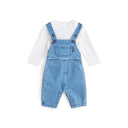 Tommy Hilfiger Shirt & Hose Set, 2 Stk. tlg. Denim Medium 01 92 Set aus Langarmshirt und Latzhose von Tommy Hilfiger für Babys