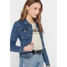 Only Damen Only Jeansjacke &raquo;ONLTIA DNM JACKET MB BEX02 NOOS&laquo; in leichter Used-Waschung mit Stretch blau 34