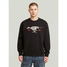 G-Star Raw G-STAR Longpullover »Running Dog Back Graphic Sweater« dk black S S Runder Ausschnitt