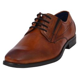 Bugatti Schnürschuh mit Lederinnensohle, Freizeitschuh, Halbschuh, Schnürschuh cognac 46 46 Business-Schuh für elegante Auftritte
