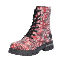 Rieker Schnürstiefelette »Stiefelette Lederimitat« Rot/Schwarz 40 40 Verschluss: Schnürung