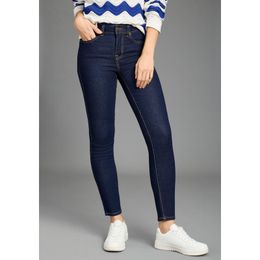 Kangaroos Damen Kangaroos Slim-fit-Jeans &raquo;CROPPED HIGH WAIST SLIM FIT&laquo; schmale Passform, R&ouml;hrenjeans, trendige Used-Waschung blau 40, N-Gr
