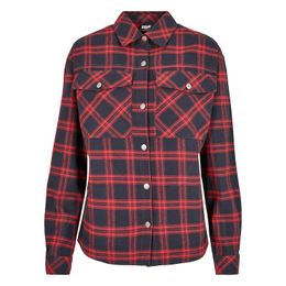 Urban Classics Langarmhemd &raquo;Damen Ladies Oversized Overshirt&laquo; 1 Stk. midnightnavy-red XL - US-Gr&ouml;&szlig;en US-Gr&ouml;&szlig;en XL Langarmhemden f&uuml;r vielseitige...