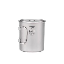 Titan Becher mit Klappgriff und Deckel 450 ml