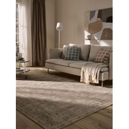 benuta Nest Teppich Lorenzo Hellgrau 80x150 cm - Vintage-Stil Teppich im Used-Look