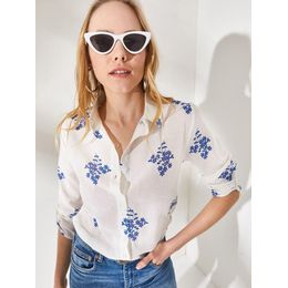 olalook Bluse Damen Gr&ouml;&szlig;e M blau / wei&szlig;