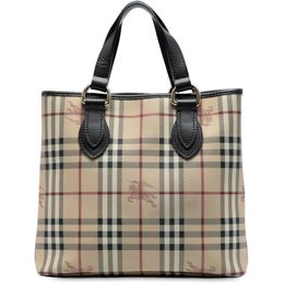Burberry Shopper - Haymarket Check Coated Canvas Tote - Gr. unisize - in Braun - für Damen
