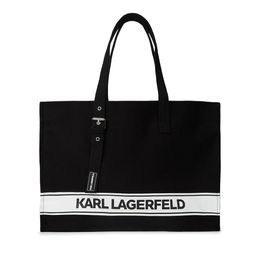 K by KARL LAGERFELD Karl Lagerfeld Shopper - Logo Strandtasche - Gr. unisize - in Schwarz - f&uuml;r Damen
