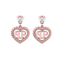 Philipp Plein Ohrringe - Ohrringe Plein Rocked Heart - Gr. unisize - in Rosa - f&uuml;r Damen