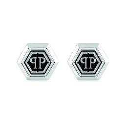 Philipp Plein Manschettenkn&ouml;pfe - Cufflinks Plein Icon - Gr. unisize - in Silber - f&uuml;r Damen