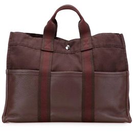 Herm&egrave;s Herm&egrave;s Shopper - Canvas and Leather Fourre Tout MM - Gr. unisize - in Braun - f&uuml;r Damen