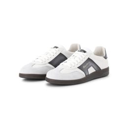 Santoni Low-Top Sneaker - Sneaker aus Leder & Veloursleder - Gr. 43 (EU) - in Wei&szlig; - f&uuml;r Damen