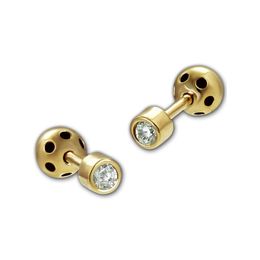 GoldDream Echtgold, 333er Gelbgold Damen Ohrstecker Zirkonia Ohrring ca. 2,5mm | Gr.: onesize