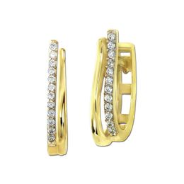 GoldDream Echtgold, 333er Gelbgold Damen Creolen Double Line Ohrring ca. 12mm | Gr.: onesize