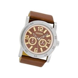 Analog-Armbanduhr Oozoo Timepieces braun extra gro&szlig; (ca. 47mm) | Gr.: onesize