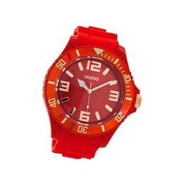 Analog-Armbanduhr Oozoo Timepieces rot extra groß (ca. 48mm) | Gr.: onesize