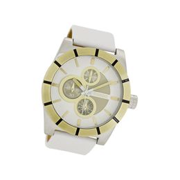 Analog-Armbanduhr Oozoo Timepieces wei&szlig; extra gro&szlig; (ca. 47mm) | Gr.: onesize