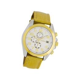 Analog-Armbanduhr Oozoo Timepieces gelb gro&szlig; (ca. 40mm) | Gr.: onesize