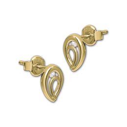 GoldDream Echtgold, 333er Gelbgold Damen Ohrstecker Oval Ohrring ca. 9mm | Gr.: onesize